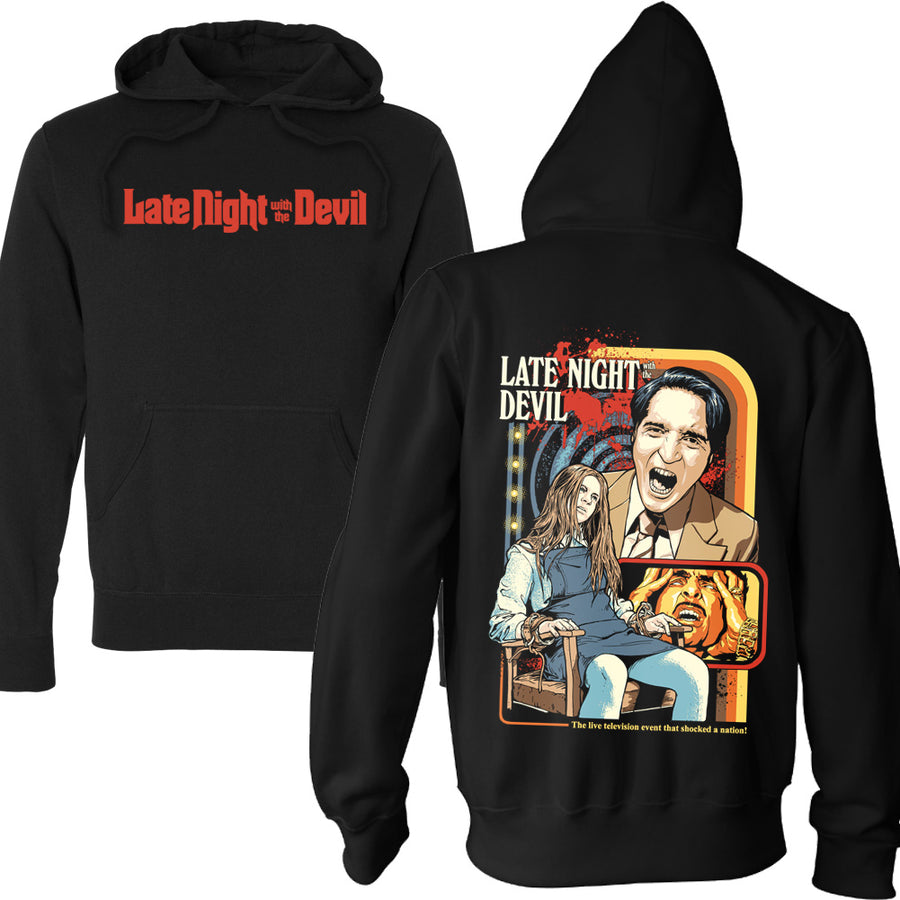 Late Night With The Devil Exorcism With A Twist Pullover Hoodie – TerrorThreads