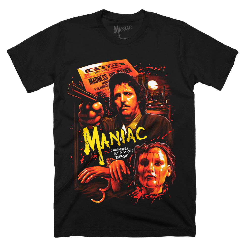 Maniac “Madness and Mayhem” T-Shirt – 45th Anniversary Horror Classic ...